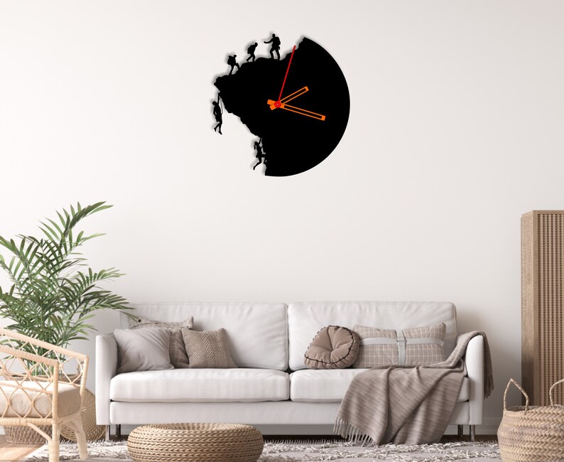 Wall Clock Climbers Laser Cut Dxf Glowforge Svg Xtool D1 CNC Cutting ...