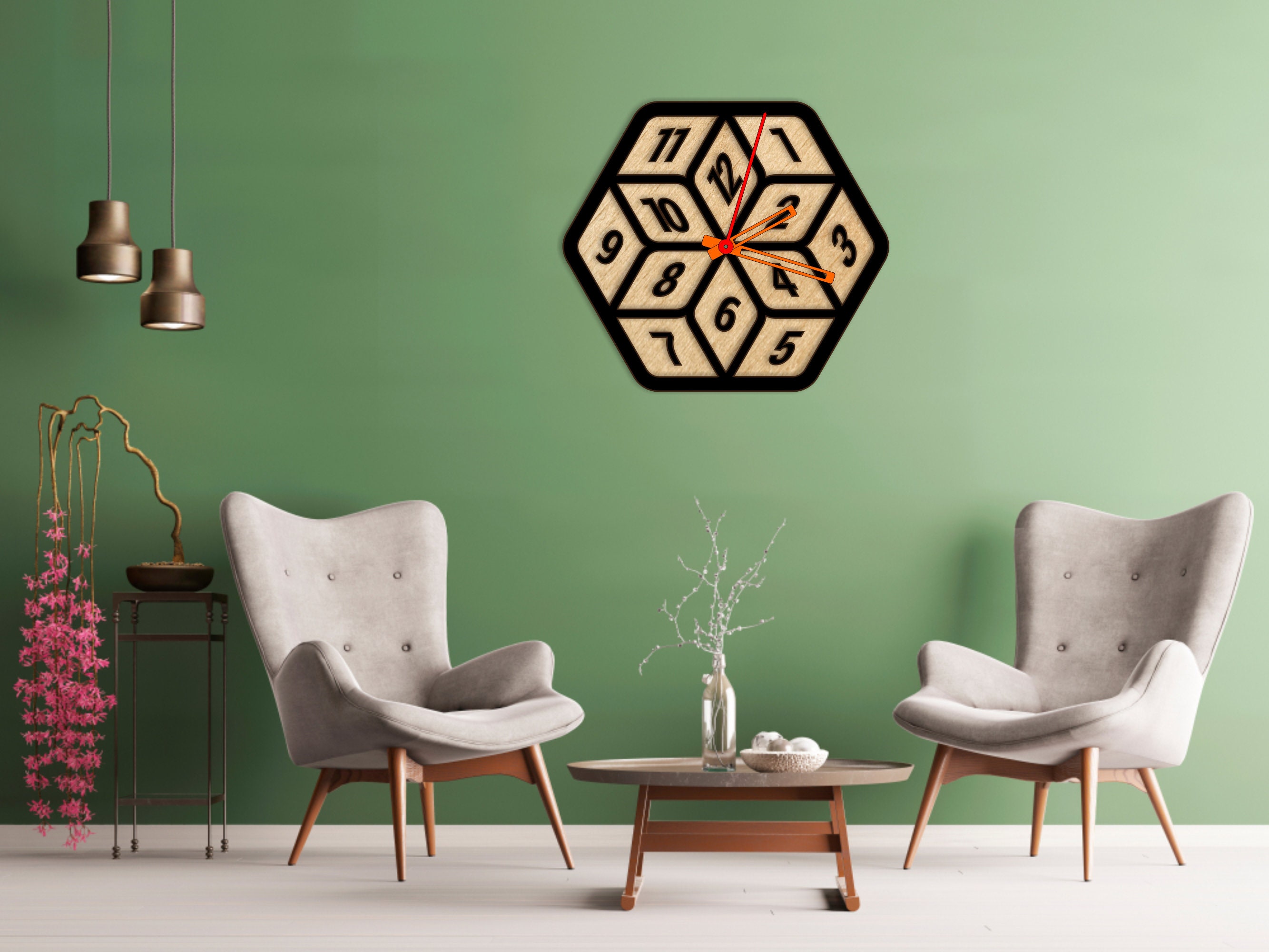 Cubic Wall Clock Laser Cut Dxf Glowforge Svg Xtool D1 CNC Cutting ...