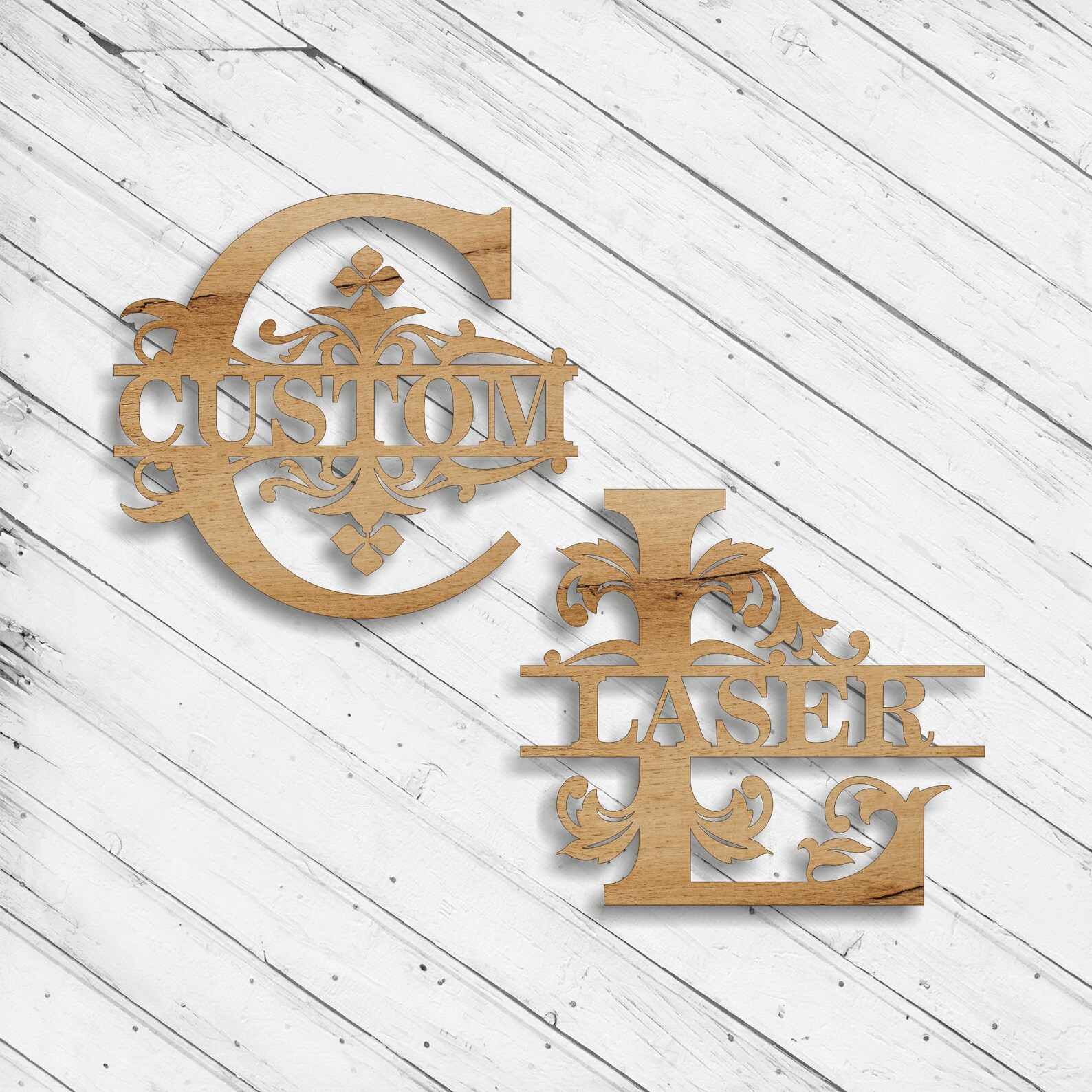 Alphabet Split Monogram Bundle Laser Cut Dxf Glowforge Svg File Cricut ...