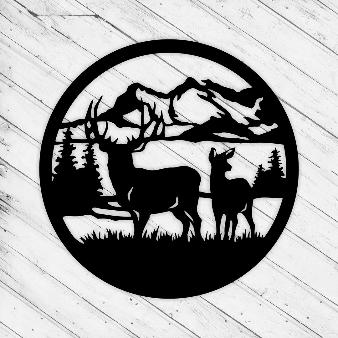 Deers Wall Art Decor Pattern Laser Cut Dxf Glowforge Svg Xtool D1 File ...