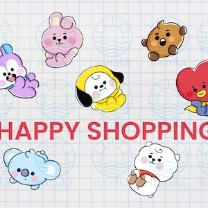 Printable Cute BT21 Stickers Bundle, in PNG File, Digital Easy Download ...