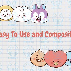 BT21 Cute Head Stickers Easy Use Download and Print - Etsy