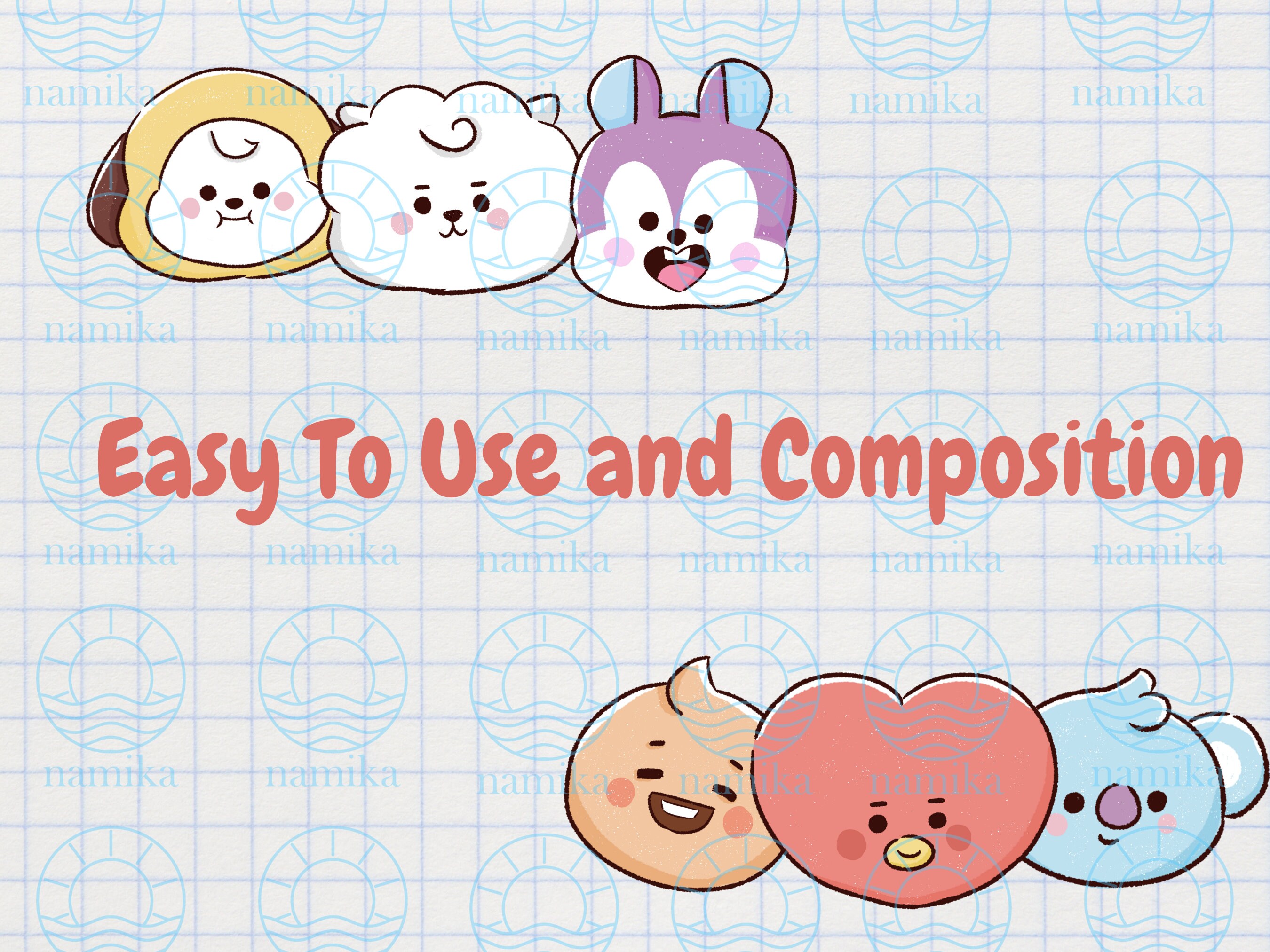 BT21 Cute Head Stickers Easy Use Download and Print - Etsy