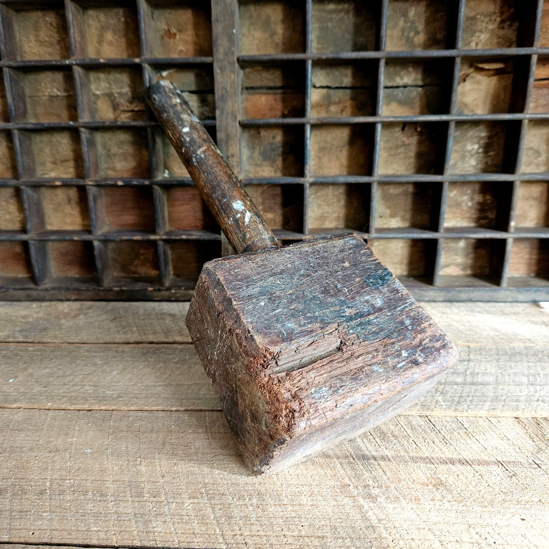 Vintage Wooden Mallet, Rustic Hand Tool - Etsy