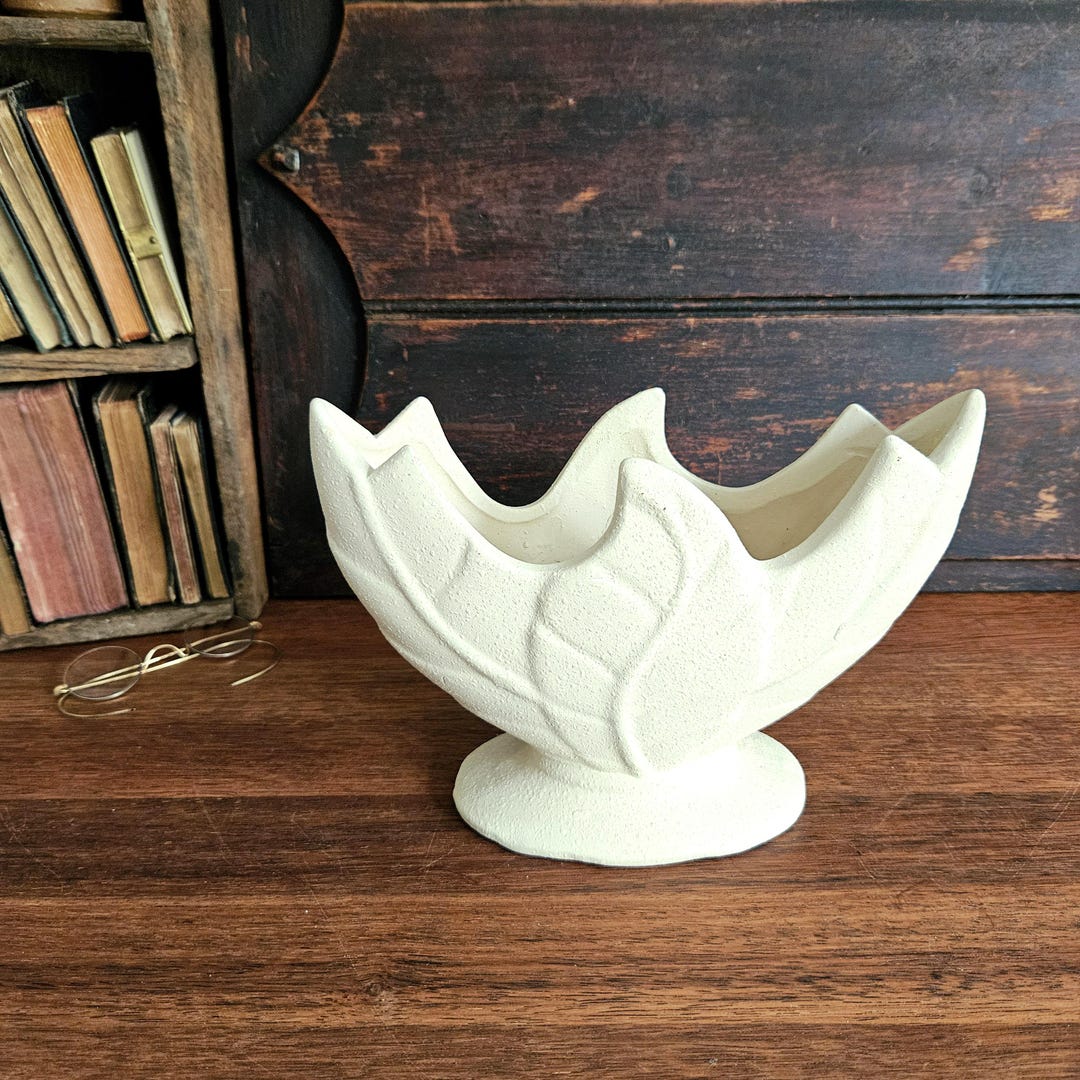 Vintage Australian Pottery Mid-century Textured Glaze Art Deco Leaf ...