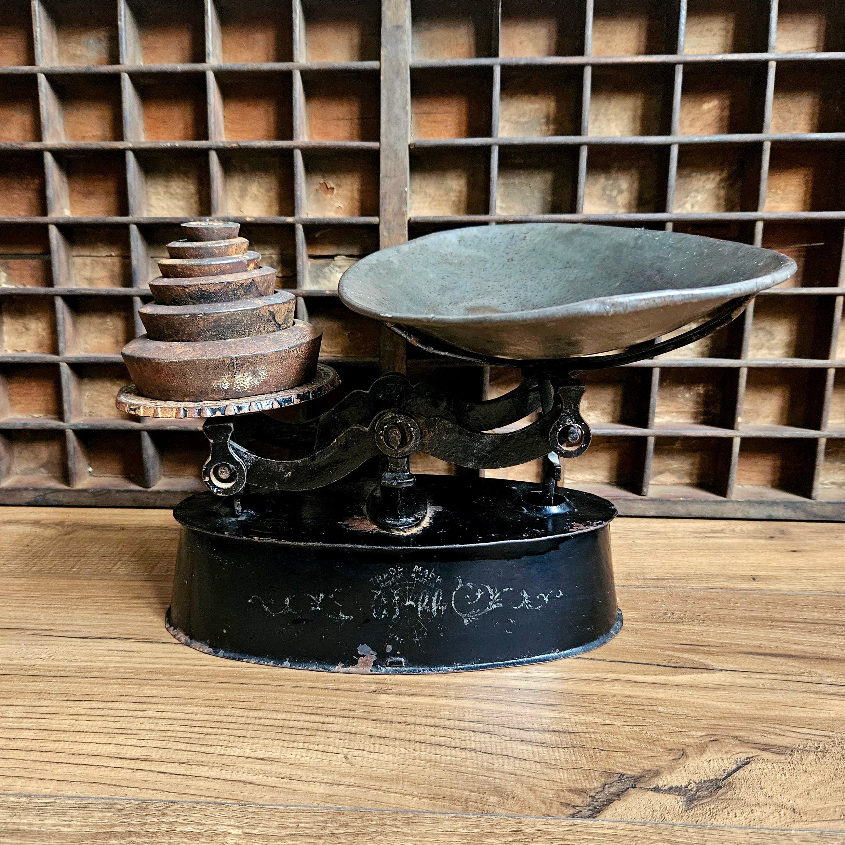 Antique Cast Iron Balance Scales, Decorative Rustic Scales, Kitchen ...