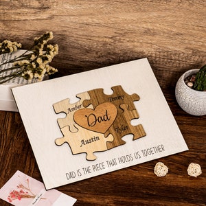 Dad Puzzle Sign Personalized Father's Day Puzzle Sign - Etsy
