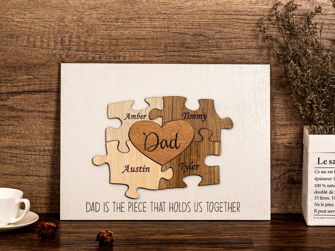 Dad Puzzle Sign Personalized Father's Day Puzzle Sign - Etsy
