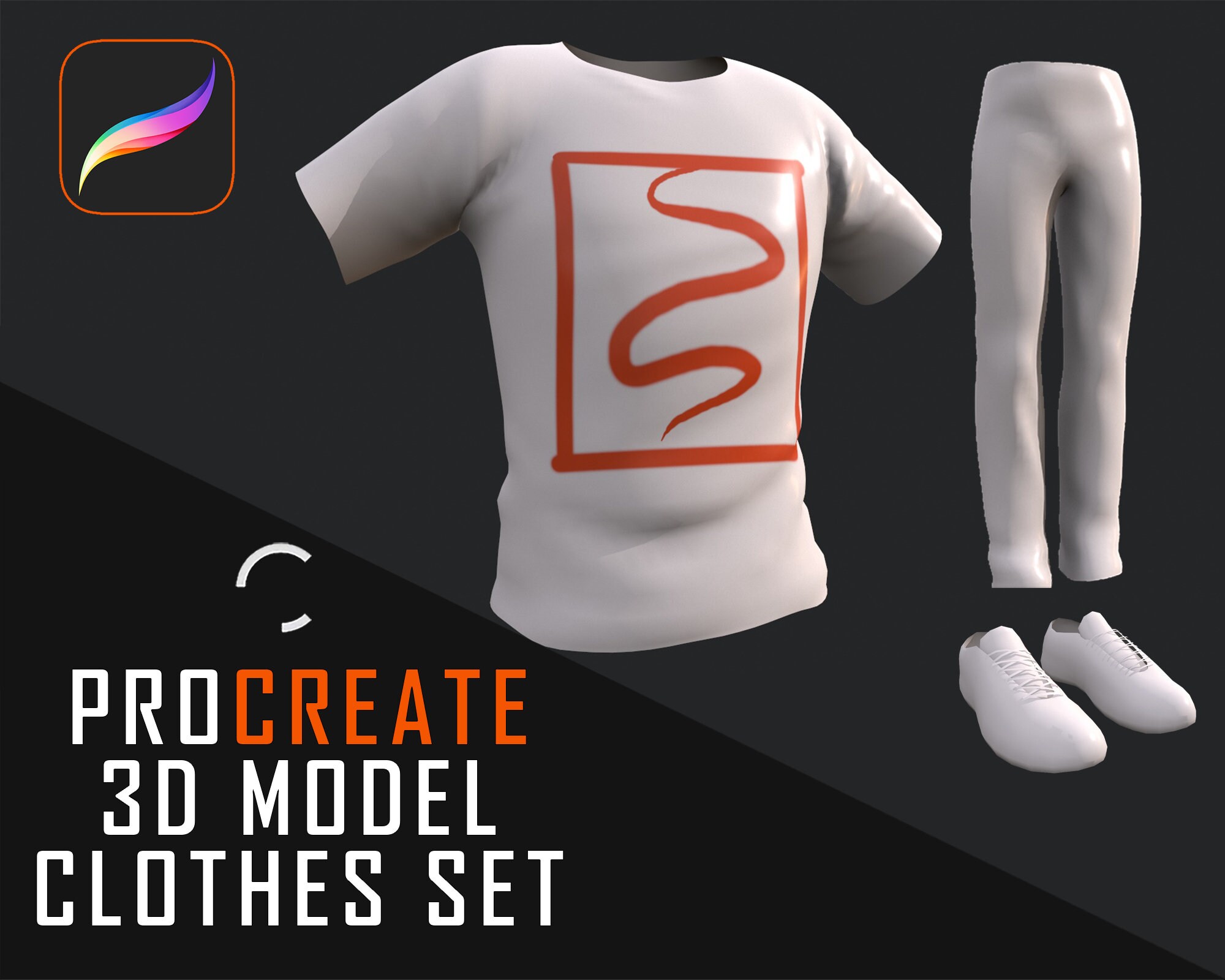 Procreate | 3D Model | Low Poly Clothes Set - Etsy