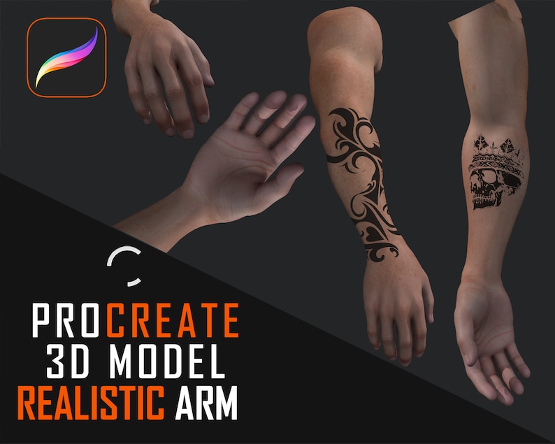 Procreate 3D Model | Realistic Arm | Male - Etsy