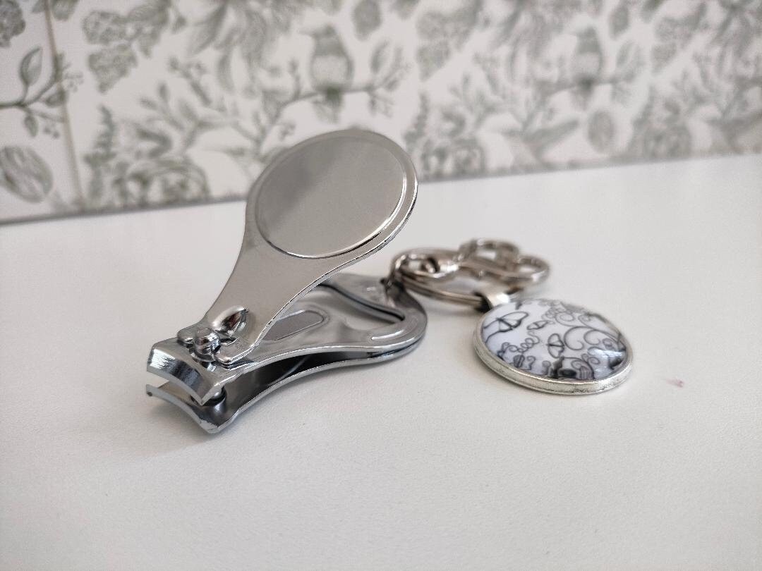 Nail Clipper Keyring: Butterfly Glass Dome, Tool Keychain - Etsy