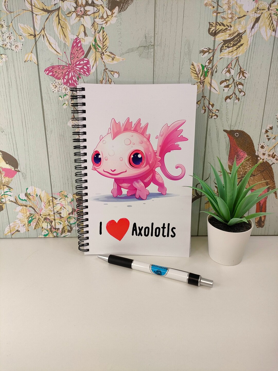 A5 Cute Axolotls Notebook With Lined Pages, Mindfulness 80pg Notebooks ...