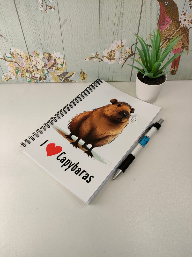 A5 Cute Capybara Notebook With Lined Pages, Mindfulness 80pg Notebooks ...