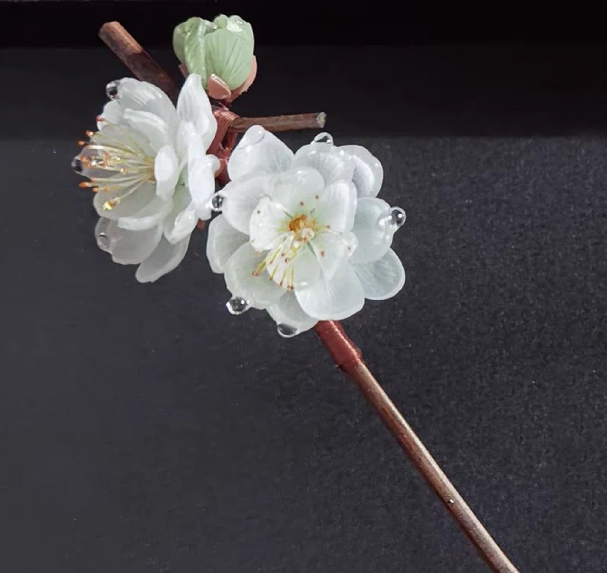 Pink Sakura Hair Stick Flower Vintage Hairpins Wood Hanfu - Etsy