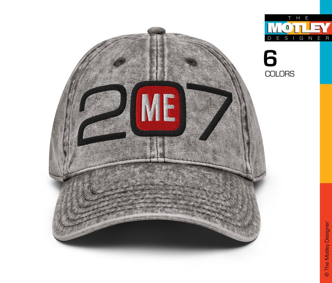 Embroidered, Maine Area Code 207 With ME in Center Red Design. Vintage ...