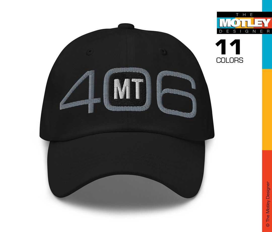 Embroidered, Montana Area Code 406 With MT Center Design. Dad Hat. - Etsy