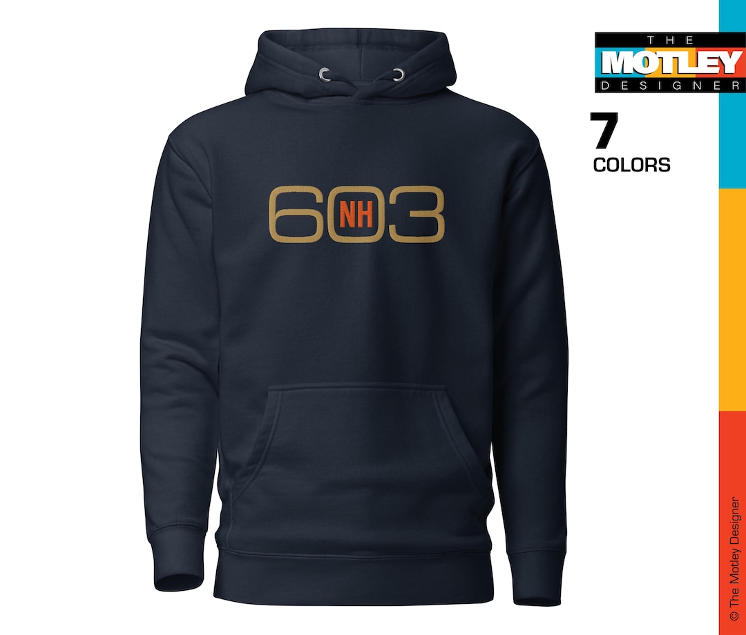 Embroidered NH Area Code 603 With Center NH Design. Premium Unisex ...