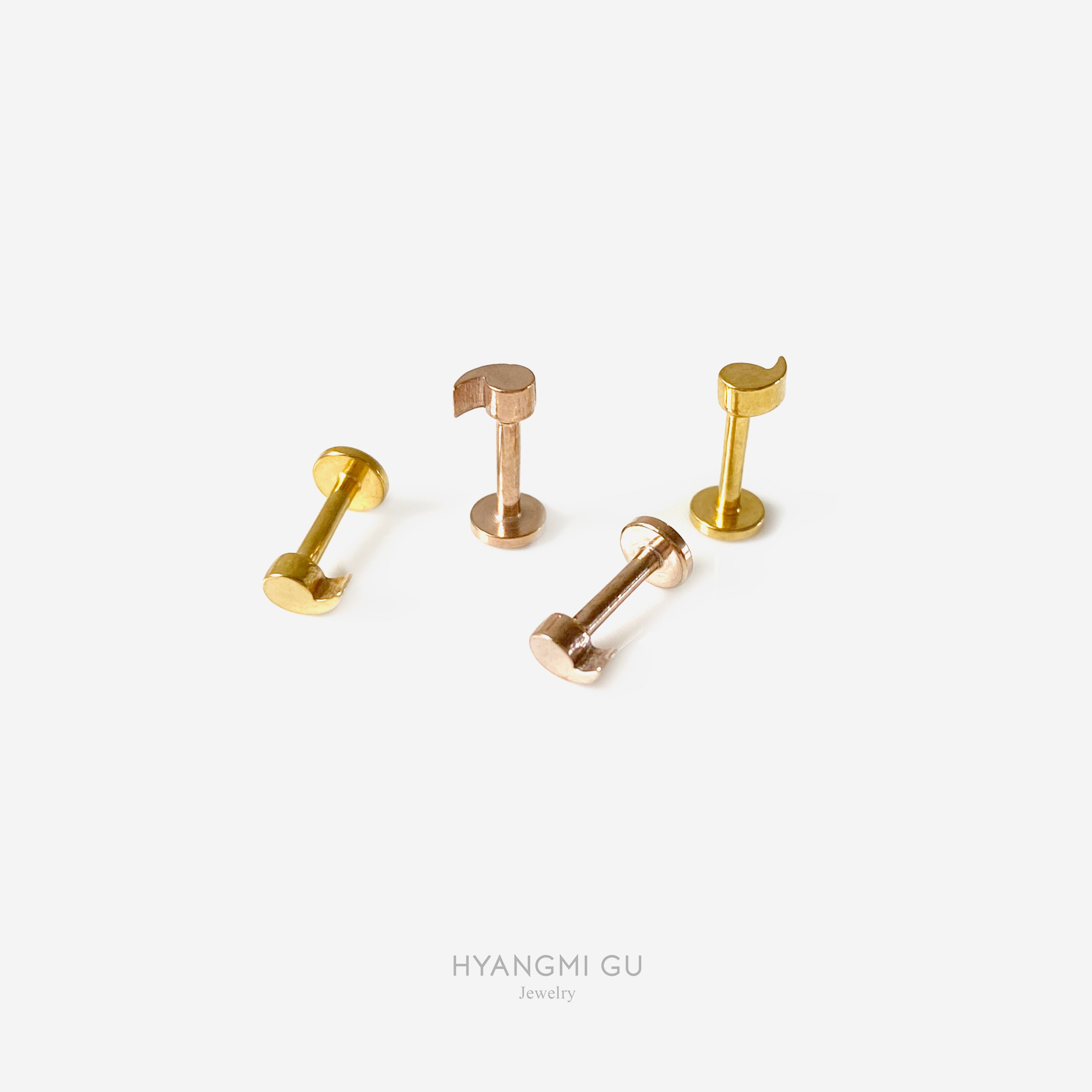 16G Quotation Mark Internally Threaded Conch Earring, Cartilage Flat ...