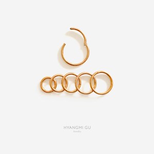18G/16G Plain Rose Gold Clicker Hoop, Nose Ring, Silver Clicker Ring ...