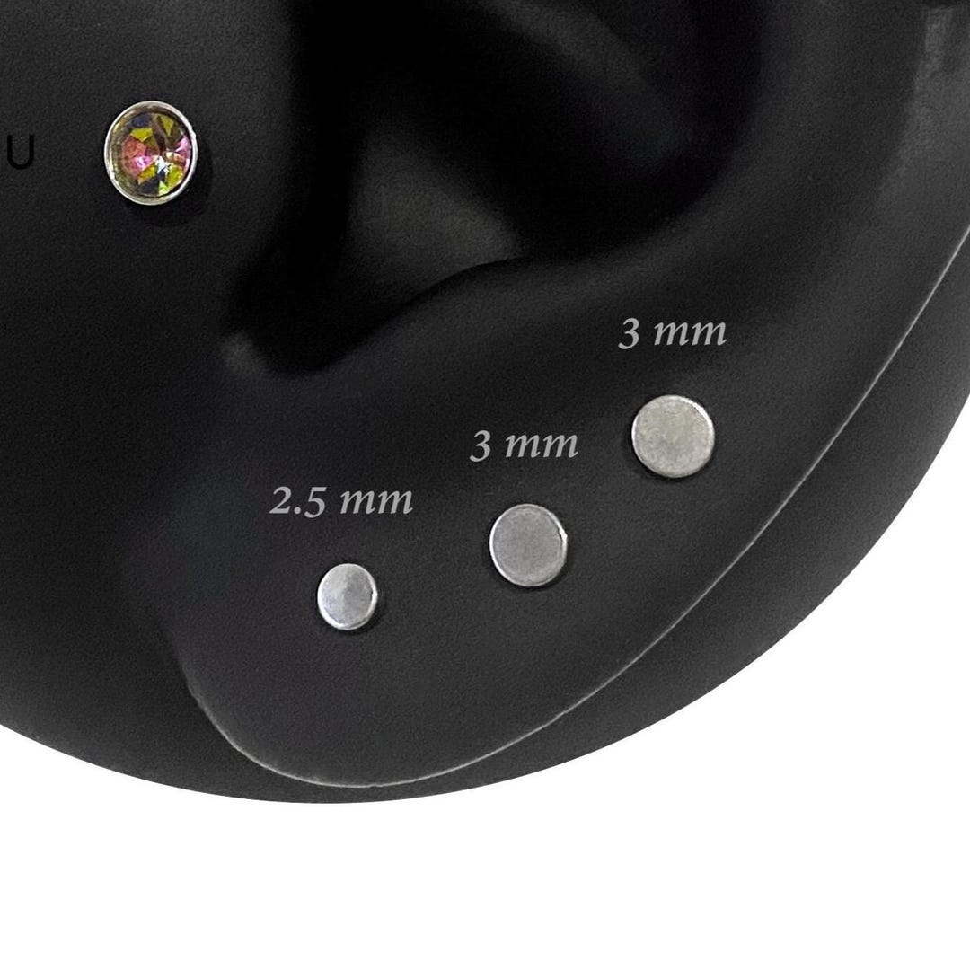 18G/16G 2.5-3mm Threadless Push Pin Dot Round Flat Back Stud, Conch ...