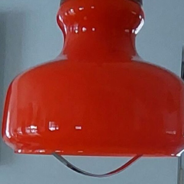Orange Glass Retro Pendant Light - Etsy UK