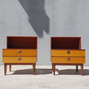 Retro Modern Nightstands/retro Polished Night Tables/pair/mcm/mid ...