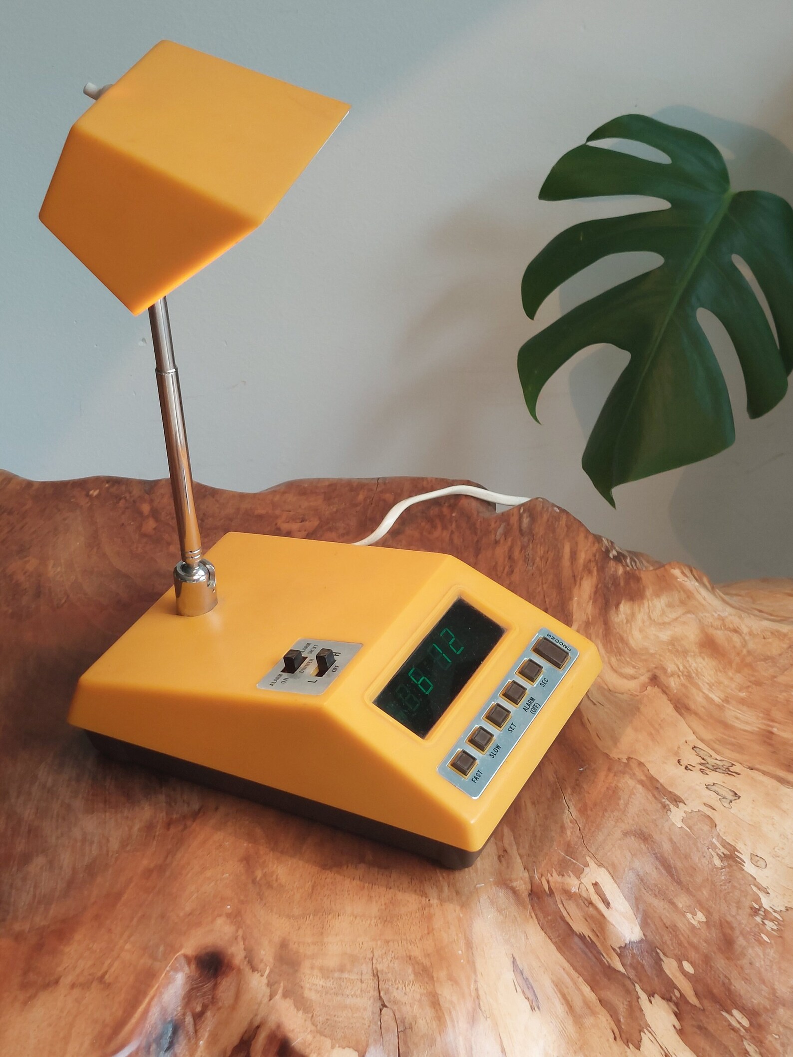 Vintage Desk Lamp With Alarm Clock / Space Age Alarm Clock With Lamp ...