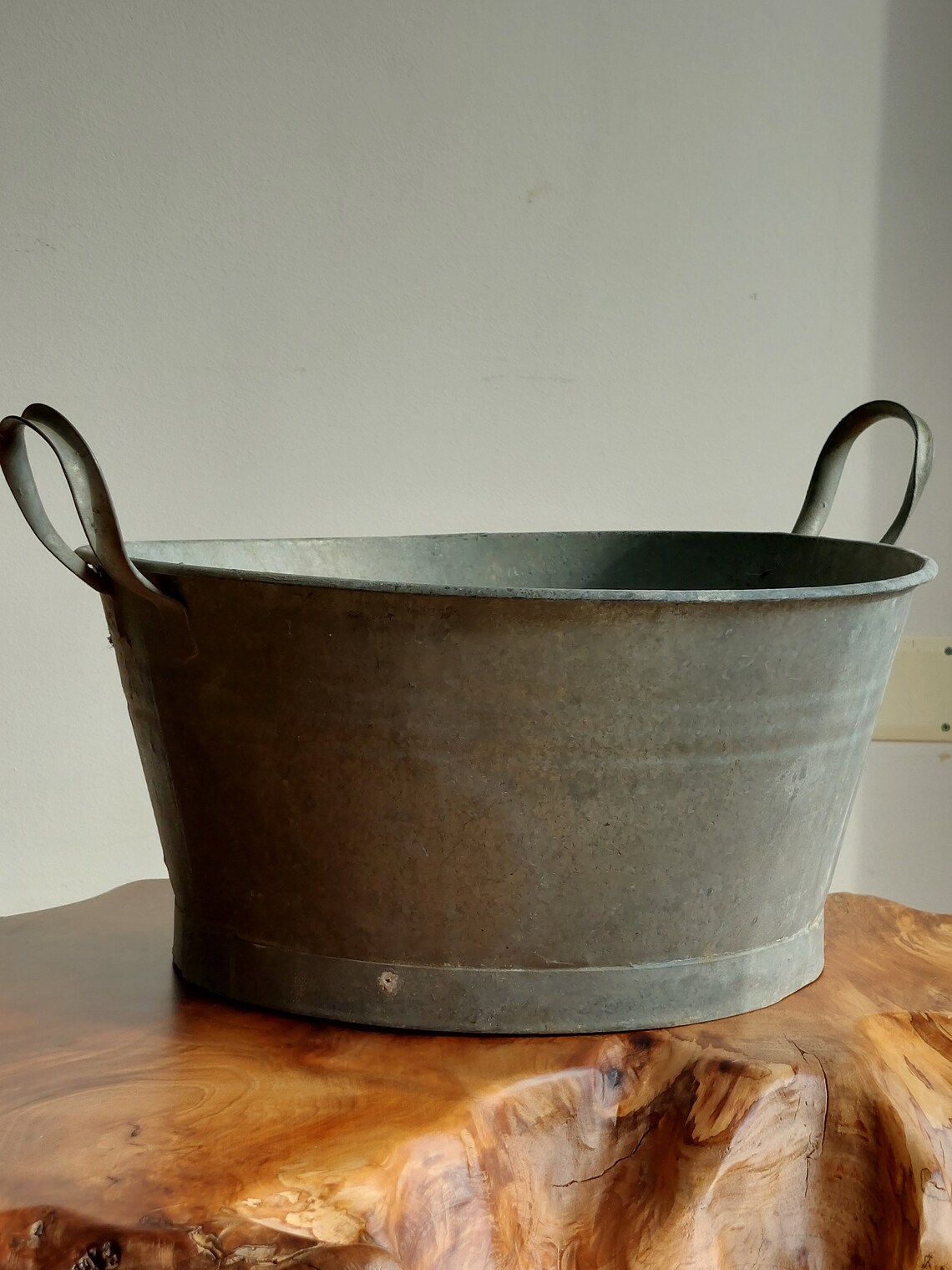 Vintage Zinc Garden Bowl/two Handled Zinc Basin/garden - Etsy