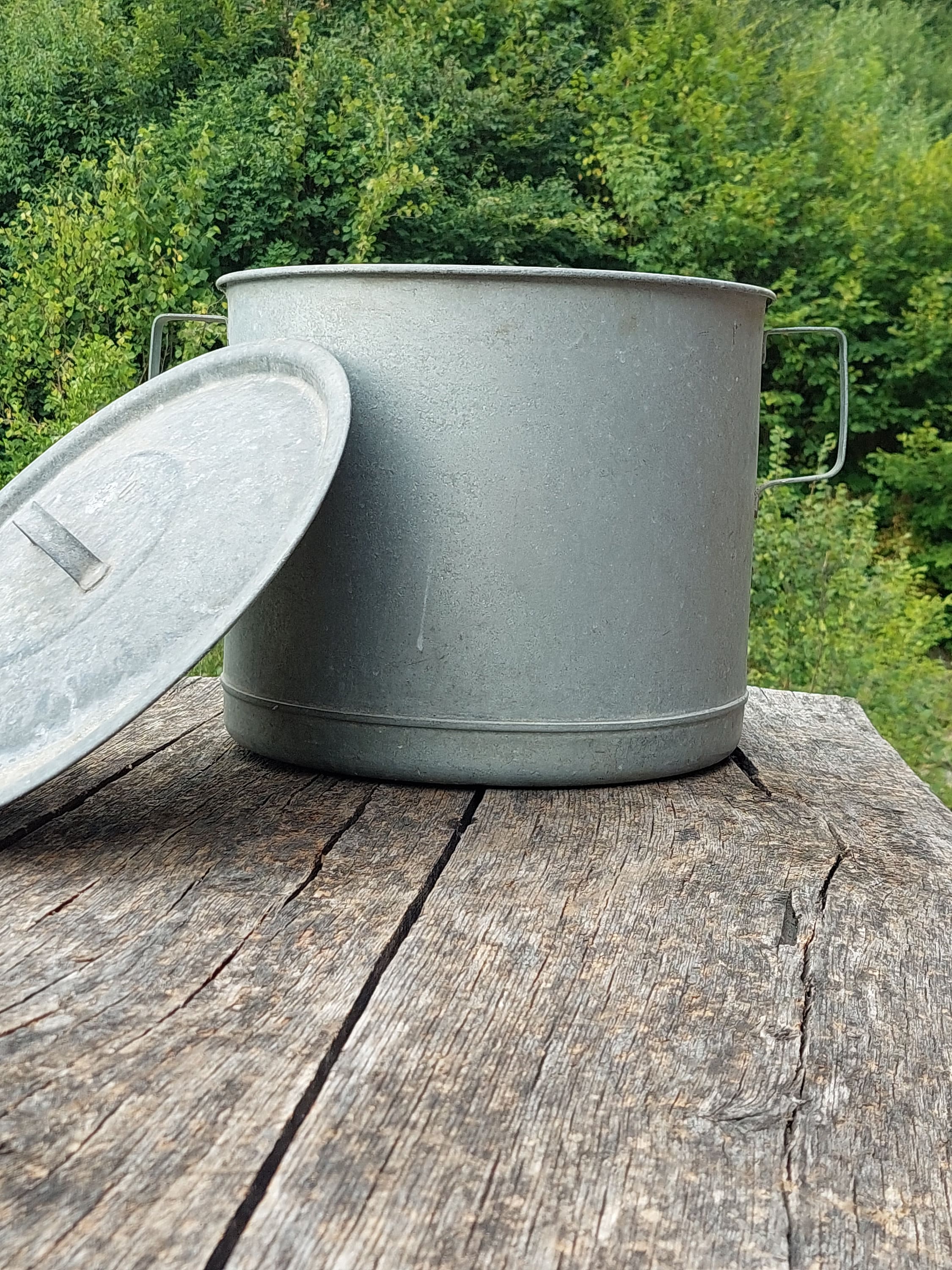 XL Vintage Galvanized Zinc Pot/two Handled Pot/garden - Etsy