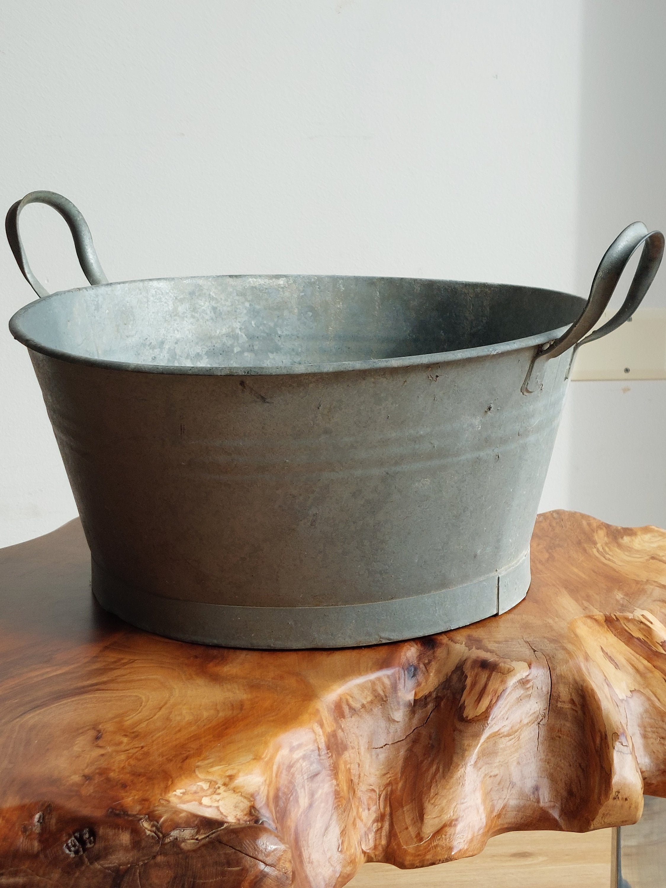 Vintage Zinc Garden Bowl/two Handled Zinc Basin/garden - Etsy