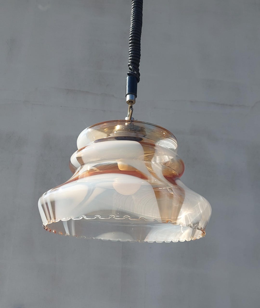 Retro Pendant Light, Retro Ceiling Light, Mid Century Modern Glass ...