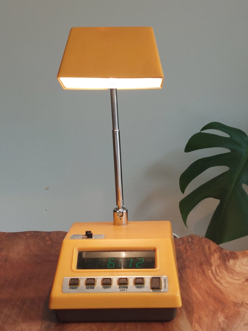 Vintage Desk Lamp With Alarm Clock / Space Age Alarm Clock - Etsy