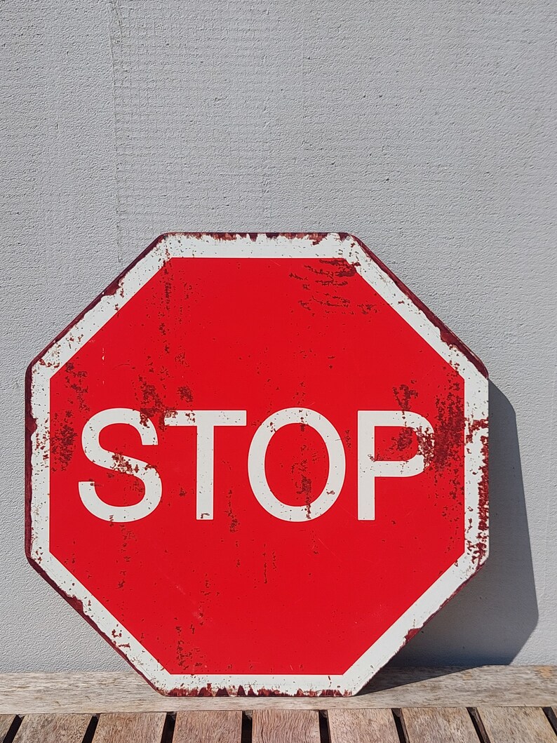 Vintage Look Stop Sign / Stop Sign / Stop / Warning Sign / Wall Decor ...