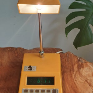 Vintage Desk Lamp With Alarm Clock / Space Age Alarm Clock - Etsy
