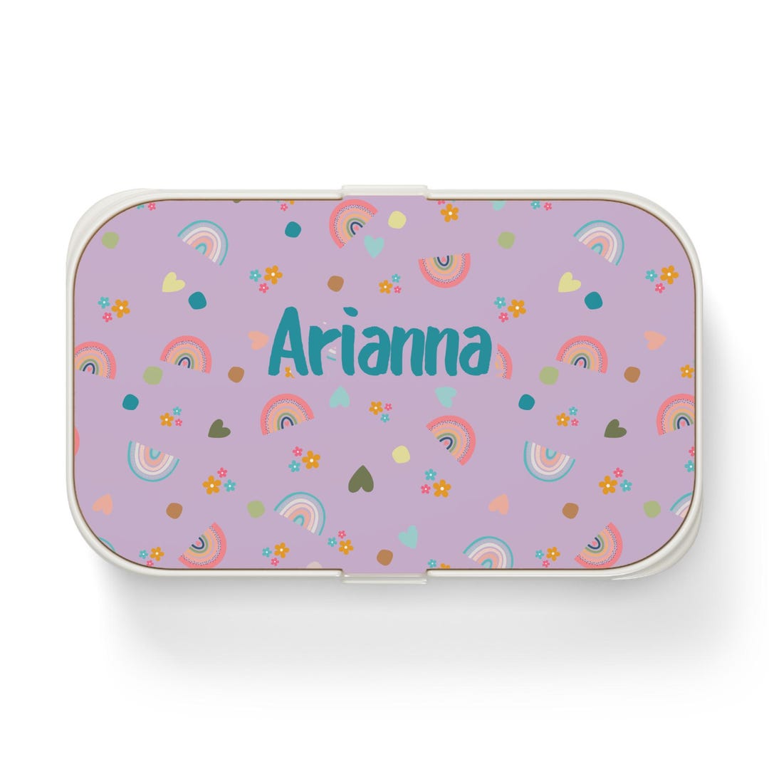 Rainbow Lunch Box Bento Box Container Pastel Rainbow Design Lunch Box ...
