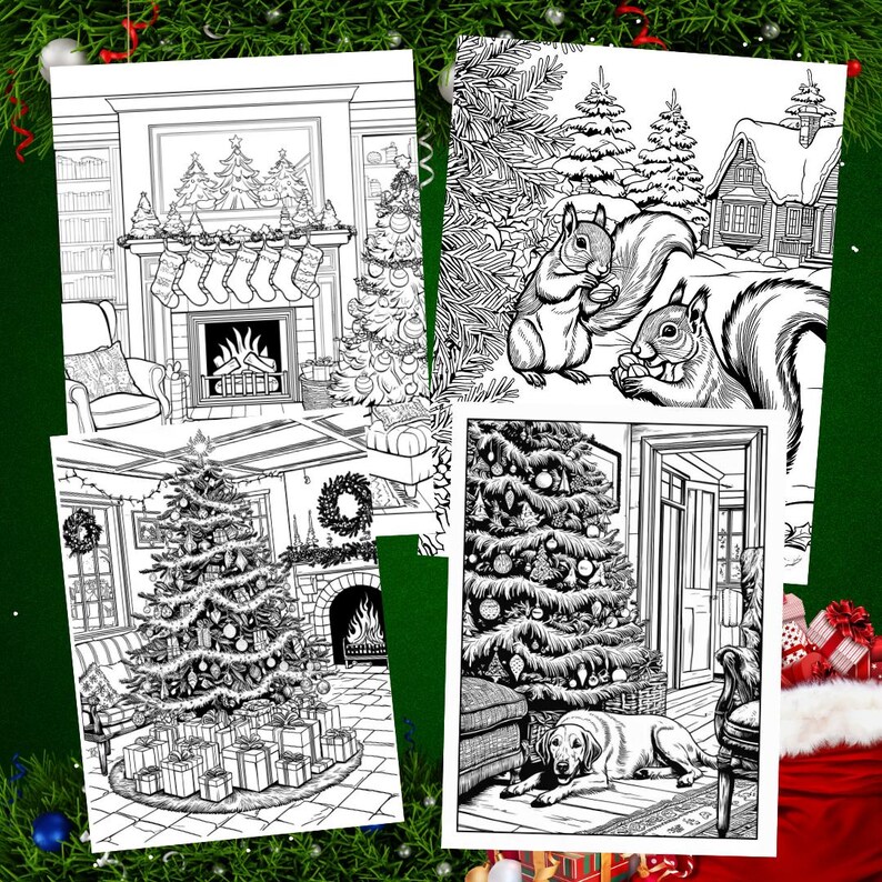 25 Christmas Coloring Pages: Printable Festive Winter Holiday Designs ...