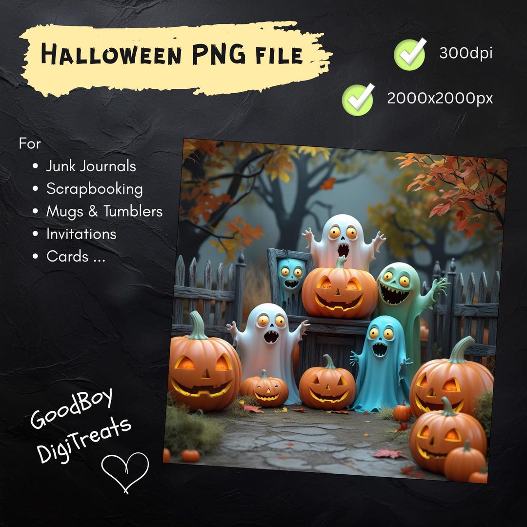 Funny Ghost Family Halloween PNG: Digital Art File (300 DPI) - Etsy Canada