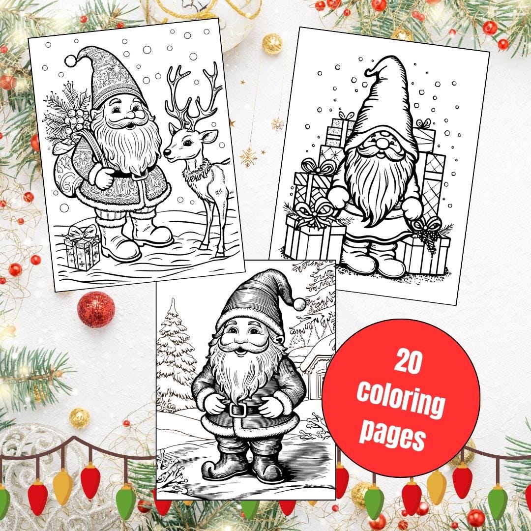 20 Printable Gnomes Christmas Coloring Pages | Coloring Pages for ...