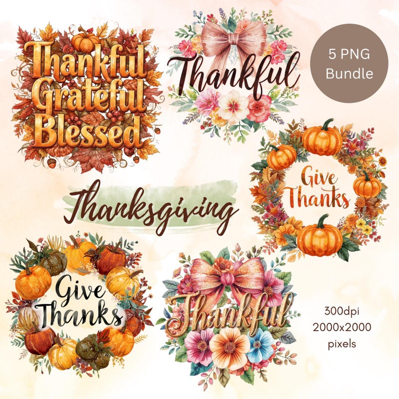 Thanksgiving Blessings Clipart - Etsy