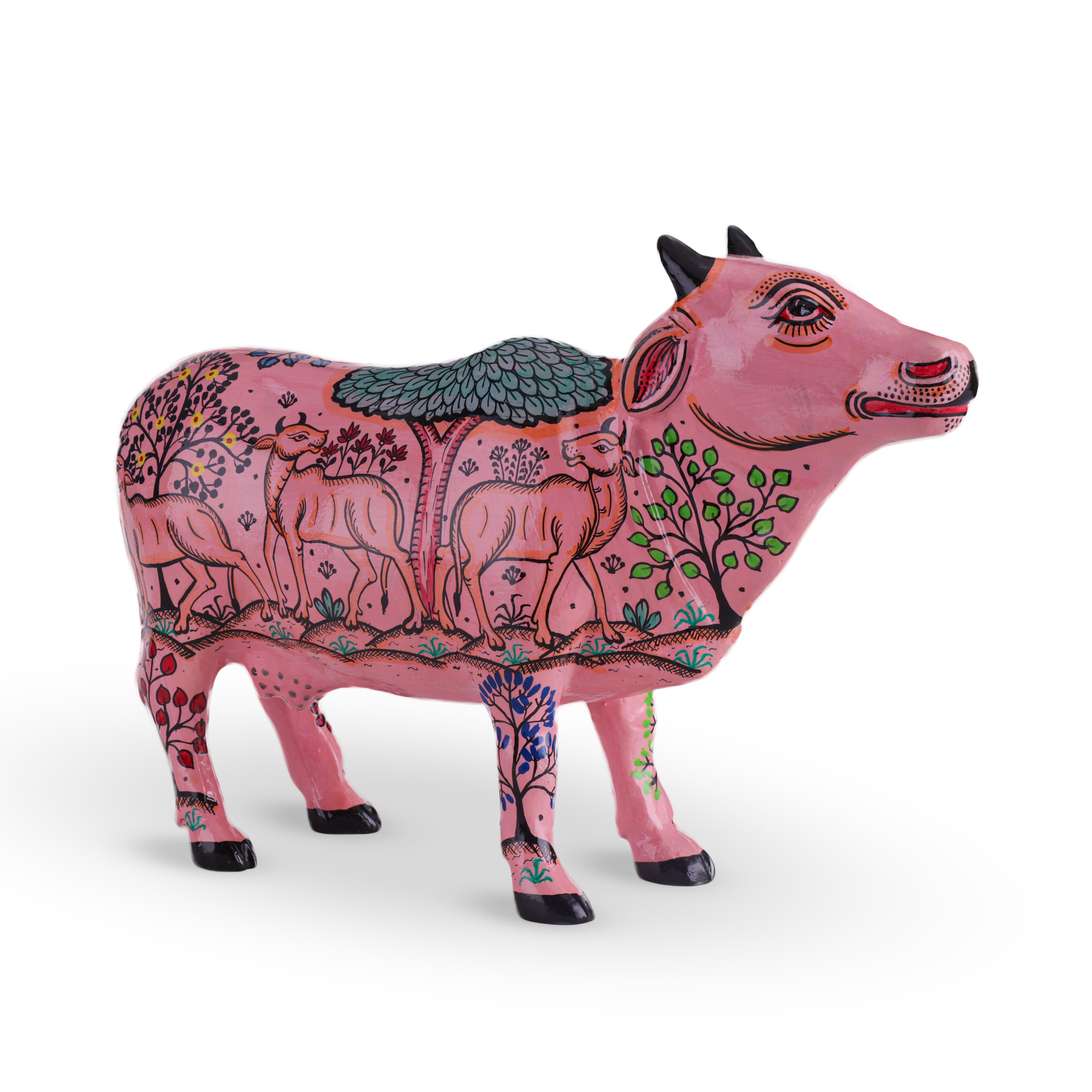 Limited Edition Cow Statue- Pink, Hand- Painted Animal Figurine ...