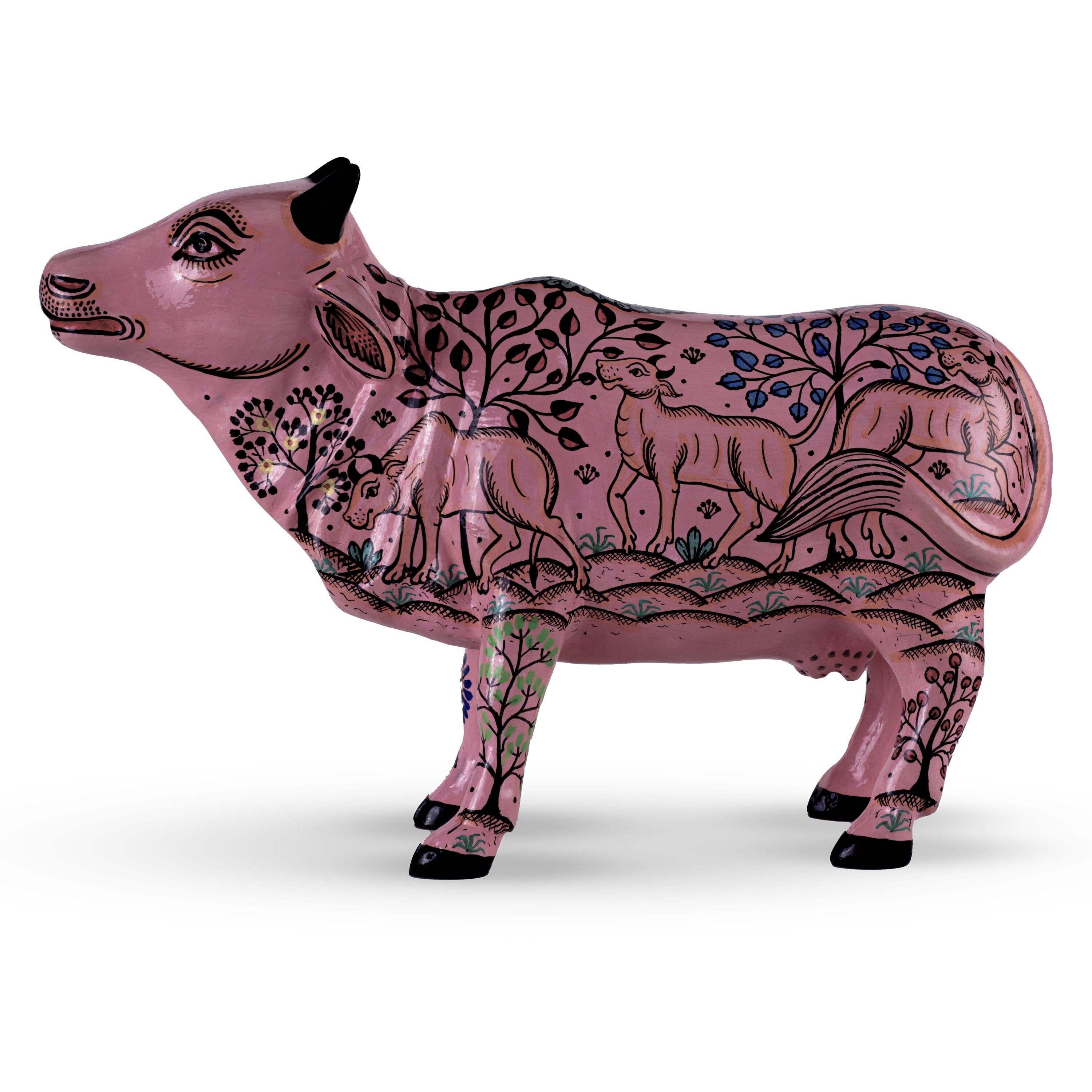 Limited Edition Cow Statue- Pink, Hand- Painted Animal Figurine ...