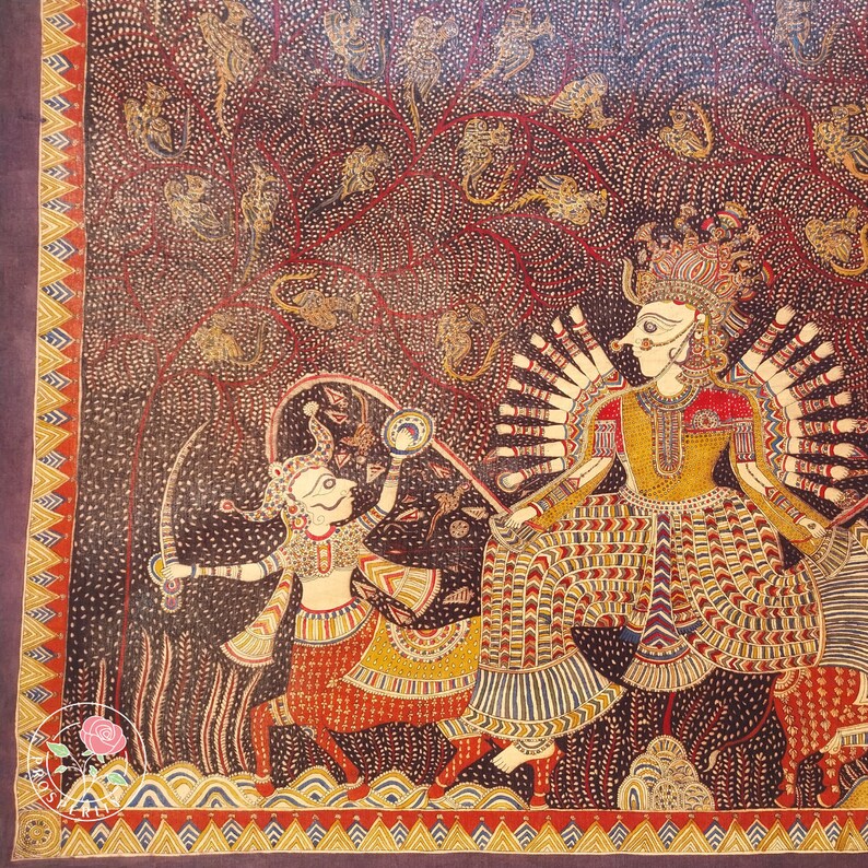 Destroyer of Evil,textile Art With Organic Pigments, Sacred, South ...