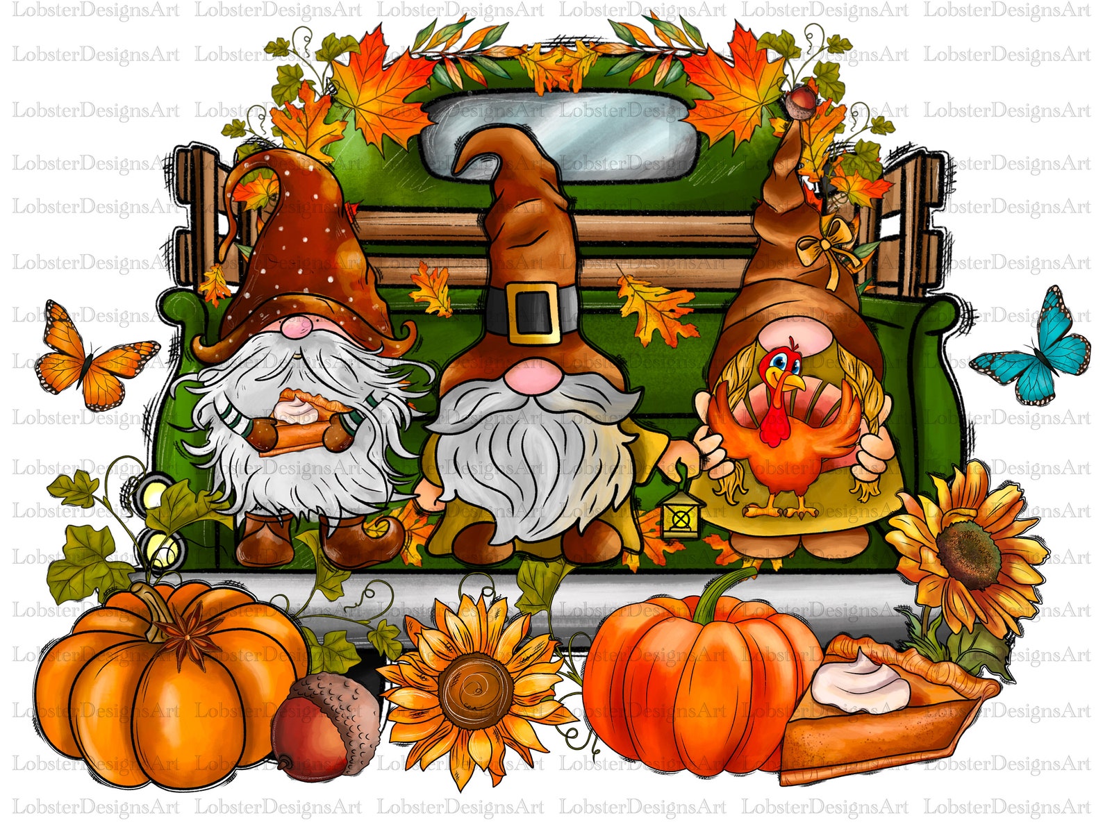 Turkey Gnome Truck Png Turkey Png Autumn Png Fall Png - Etsy