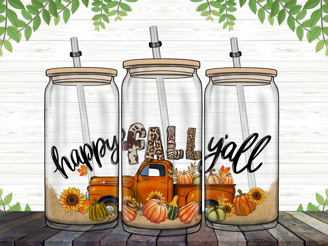 Happy Fall Y'all 16oz Png 16oz Libbey Cup Png 16 Oz - Etsy