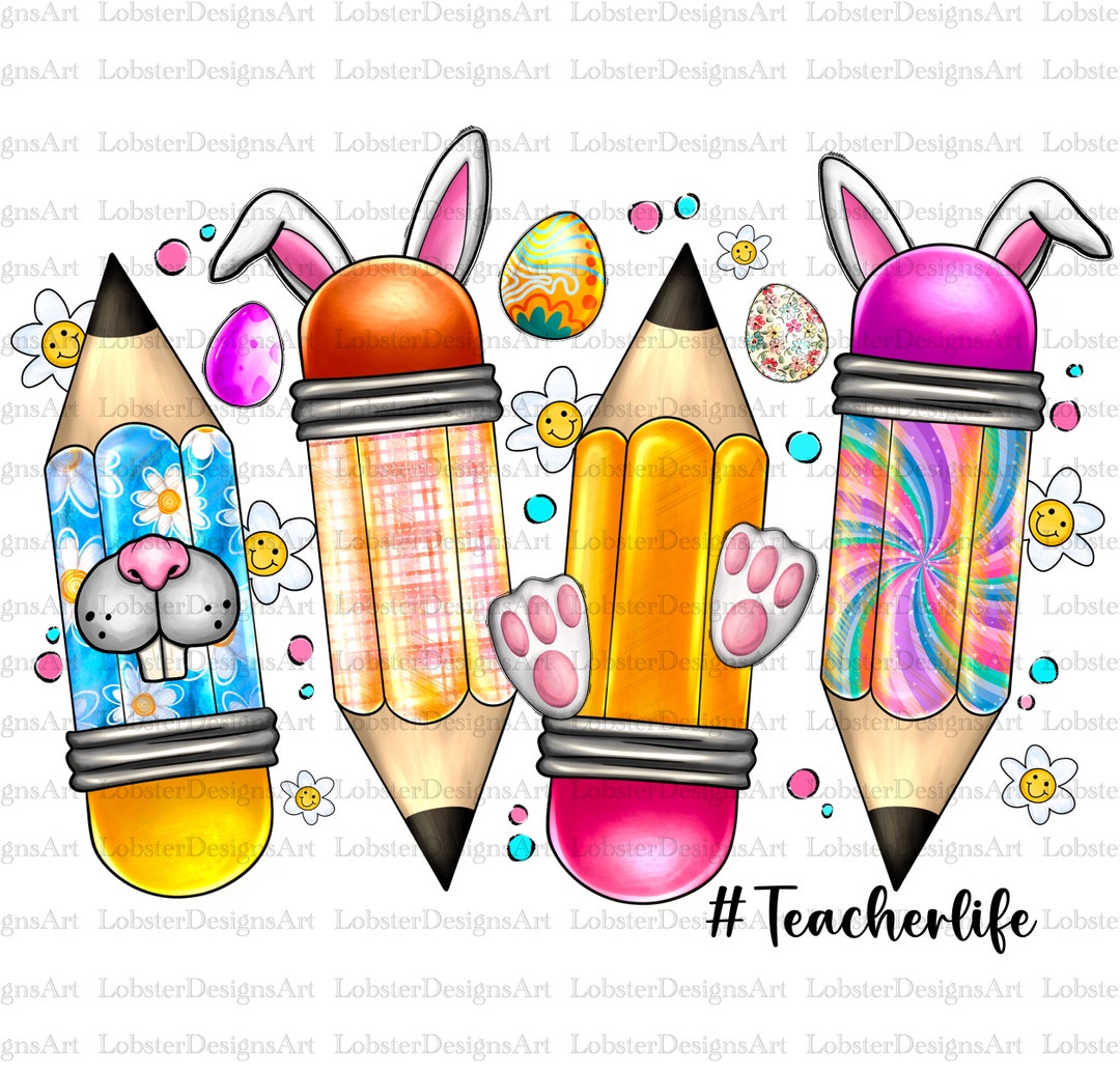 Teacher Bunny Png Sublimation Design Download, Easter Teacher, Easter ...