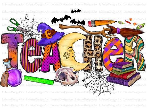 Halloween Teacher Png Love Halloweenteacher Teacher - Etsy