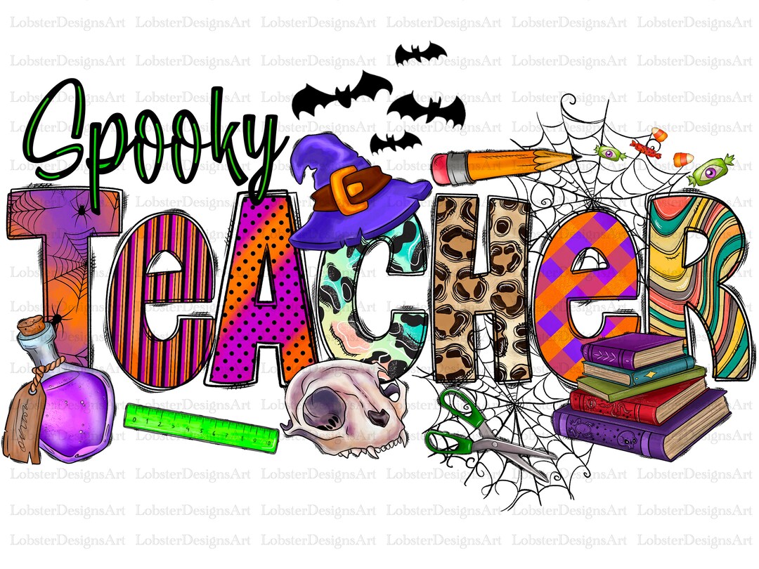 Spooky Teacher Png, Pumpkin, Halloween Png, Spooky Season, School ...