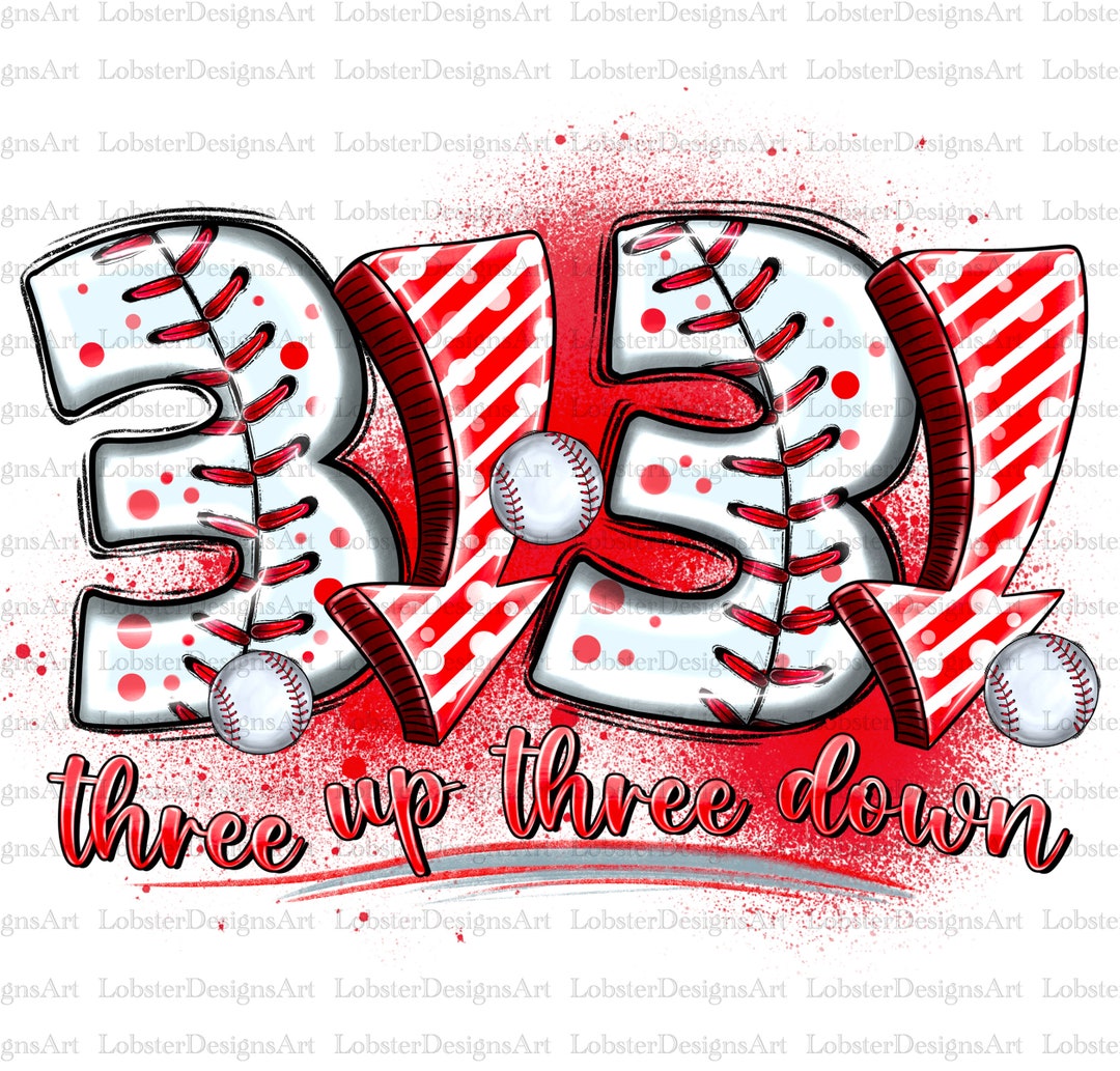 Three up Three Down Png, Png, Game Day Png,baseball Png,baseball Mom ...