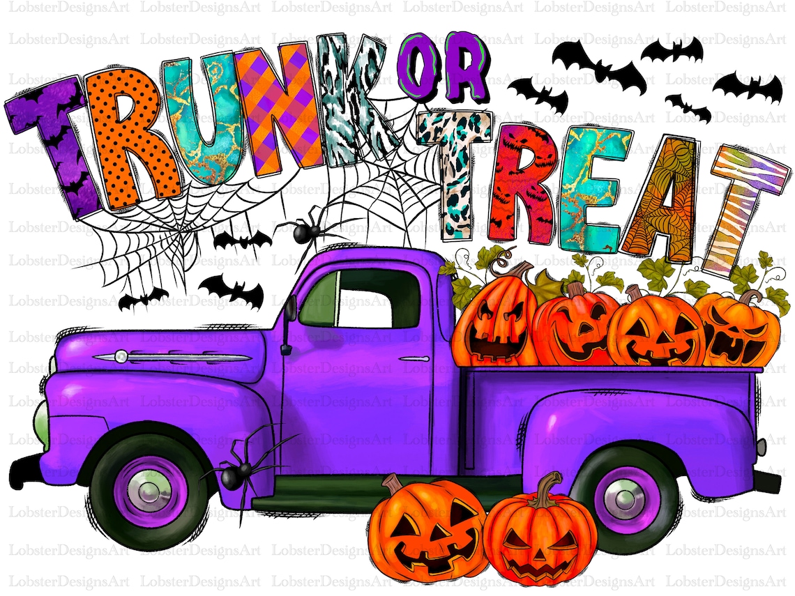 Trunk or Treat Png, Trick or Treat Sublimation Png, Truck Png, Happy ...