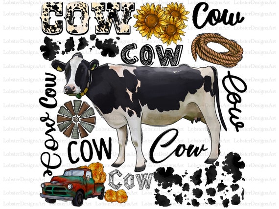 Cow Sublimation PNG Cow Digital Downloads Farm Png Instant - Etsy